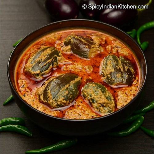 Stuffed Brinjal Curry | Gutti vankaya masala | andhra style brinjal ...